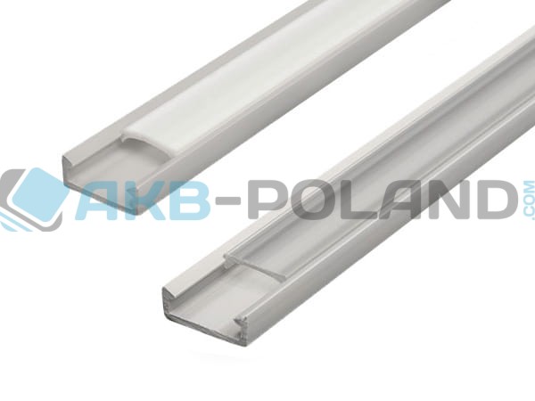 Profil LED Mini 1m + klosz + taśma dwustronna | szary | AKB-POLAND.com